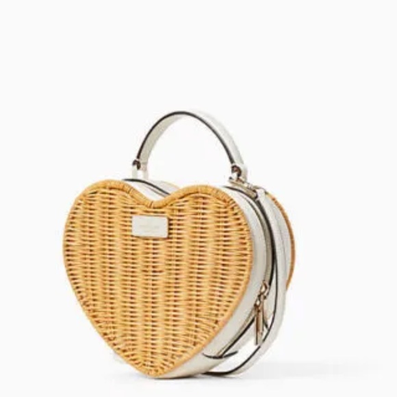 kate spade | Bags | Kate Spade Love Shack Heart Wicker Crossbody K743 ...